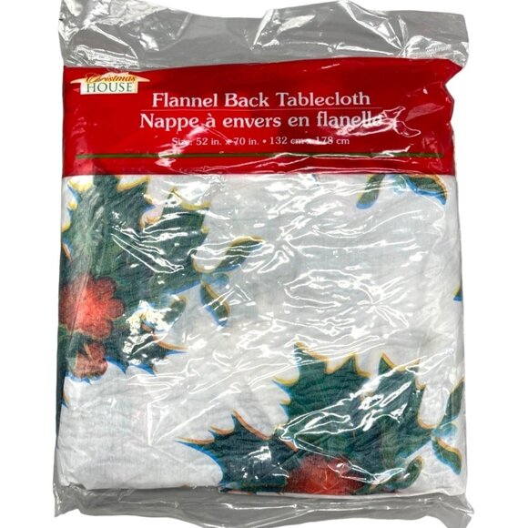Christmas house | Holiday | Christmas House Flannel Back Tablecloth ...